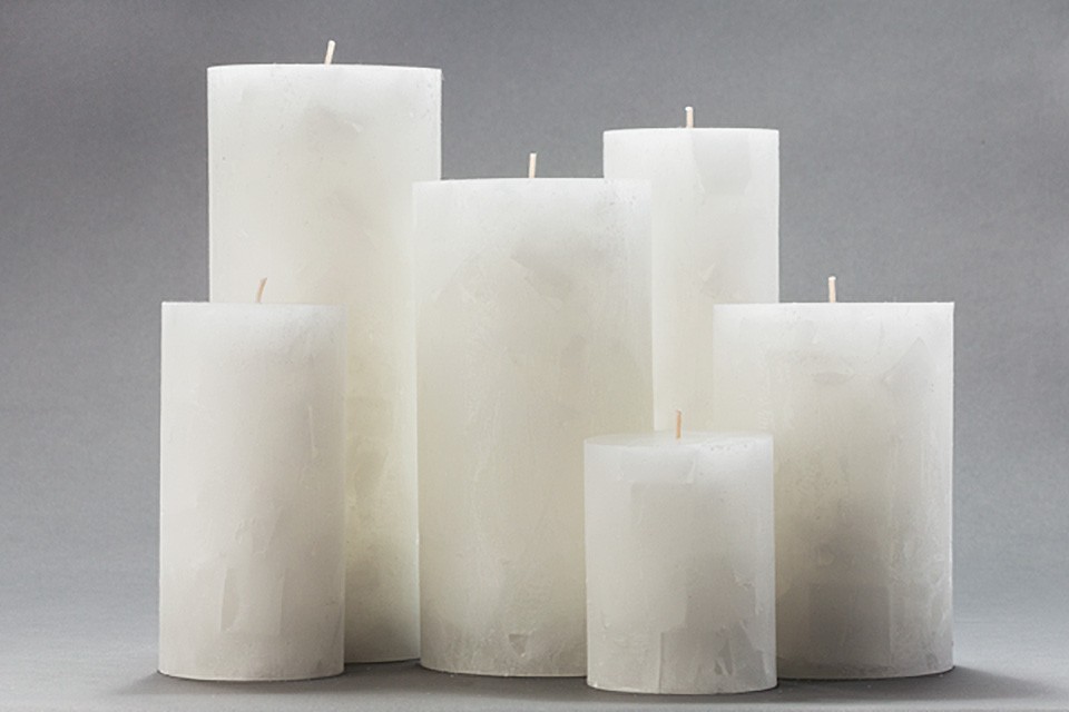 Chunky White Pillar Candles