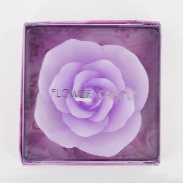 Floating Purple Rose Petal Flower Candle - Valentine Flower