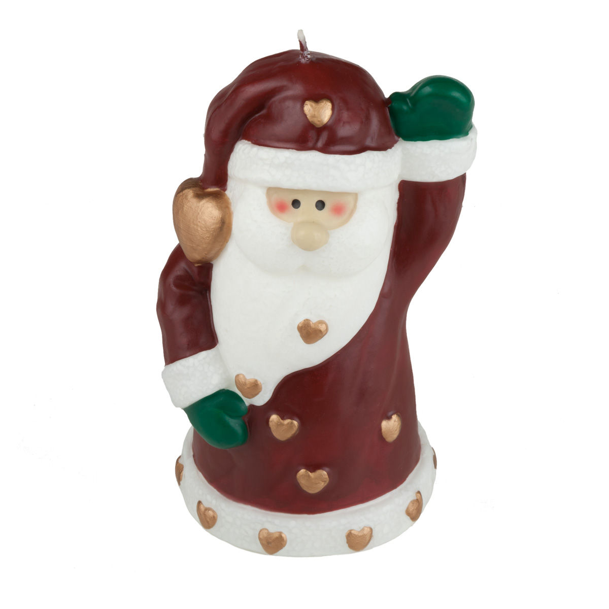 Friendly Santa Claus - Left Hand Up - Unique Christmas Fun Candle